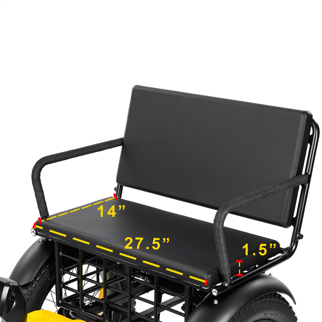 MF-33 Electric Trike with Passenger Seat | Rickshaw E-Bike – MaxFoot ...